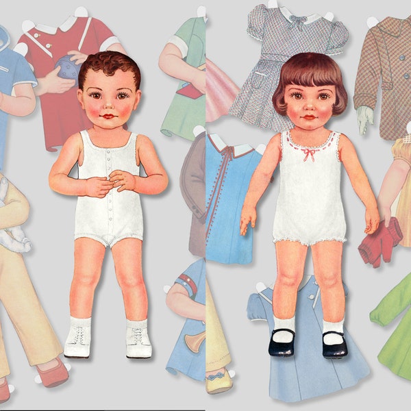 Retro Paper Dolls - Etsy