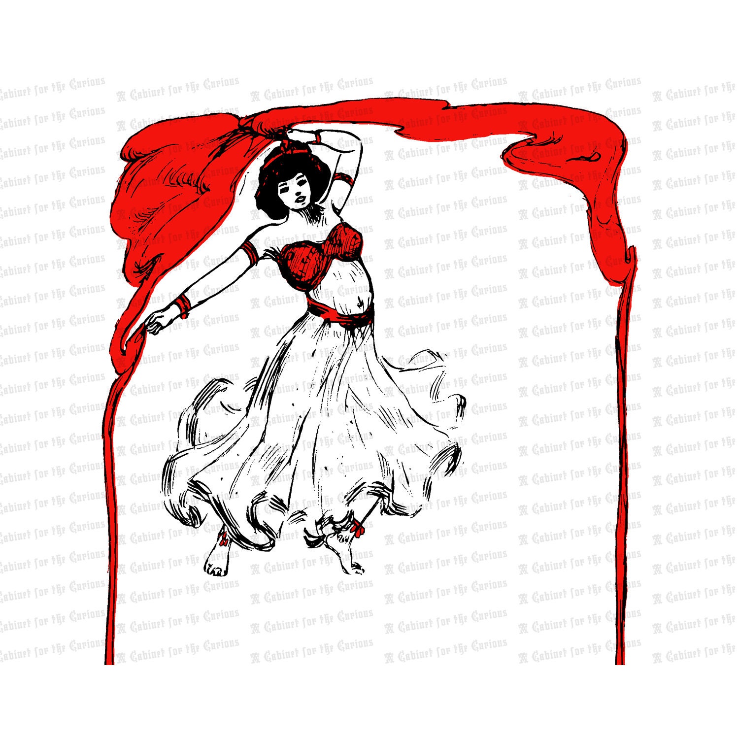 Vintage Belly Dancer Border | Antique Edwardian Belly Dancing Frame ...