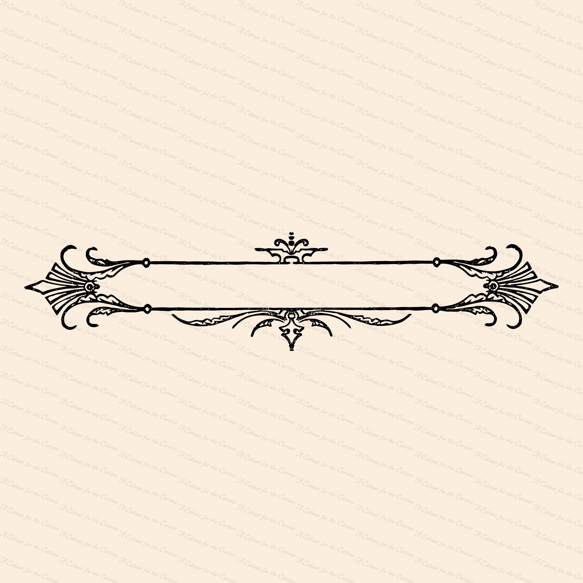 Vintage Ornate Decorative Title Border Element | Antique Victorian ...