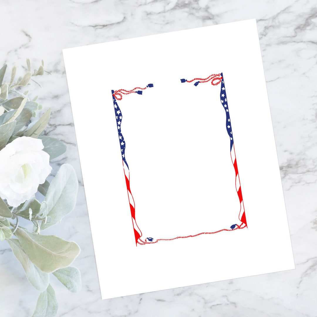 Vintage American Flag Border | Antique Edwardian Patriotic Frame 5x7 ...