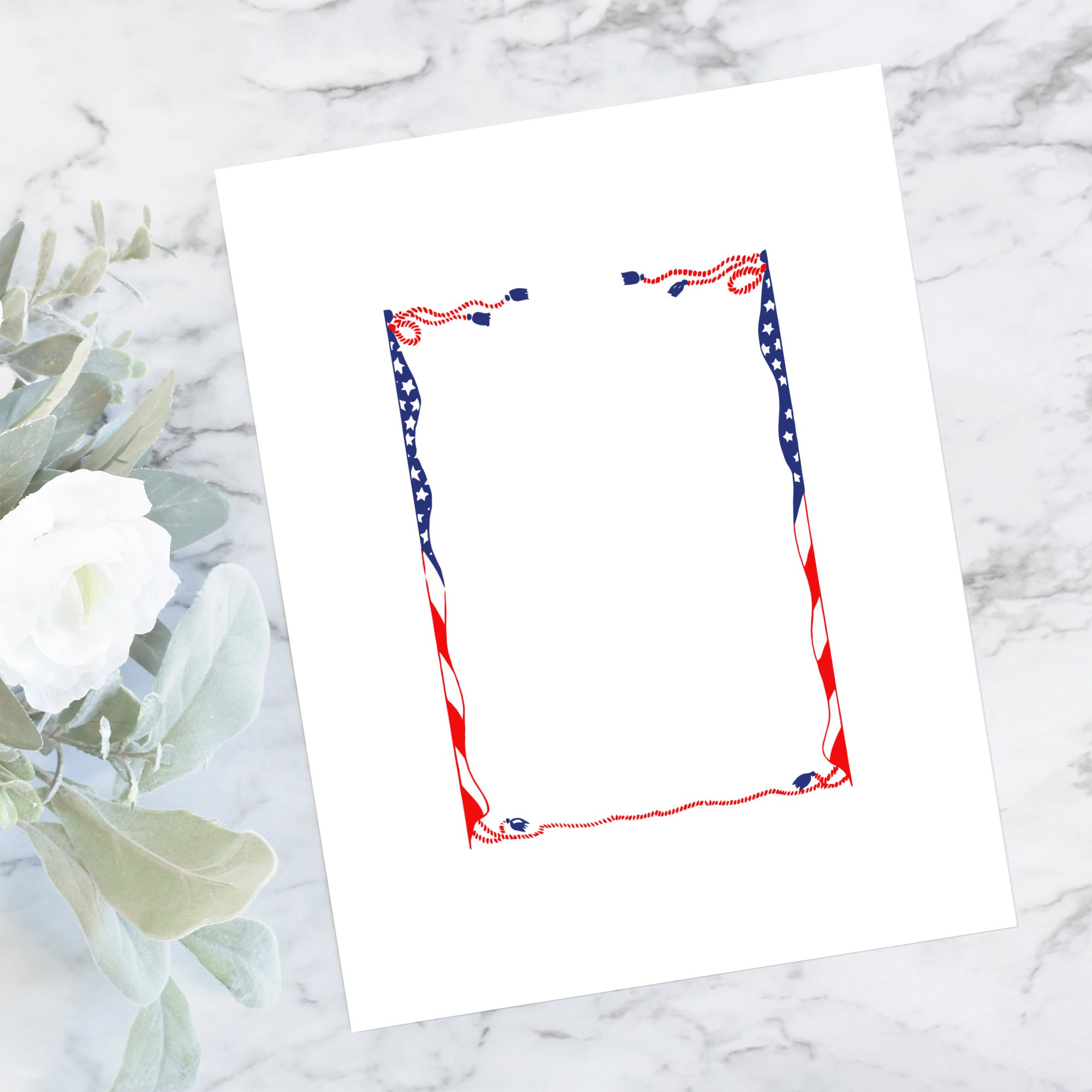 Patriotic Flag Border