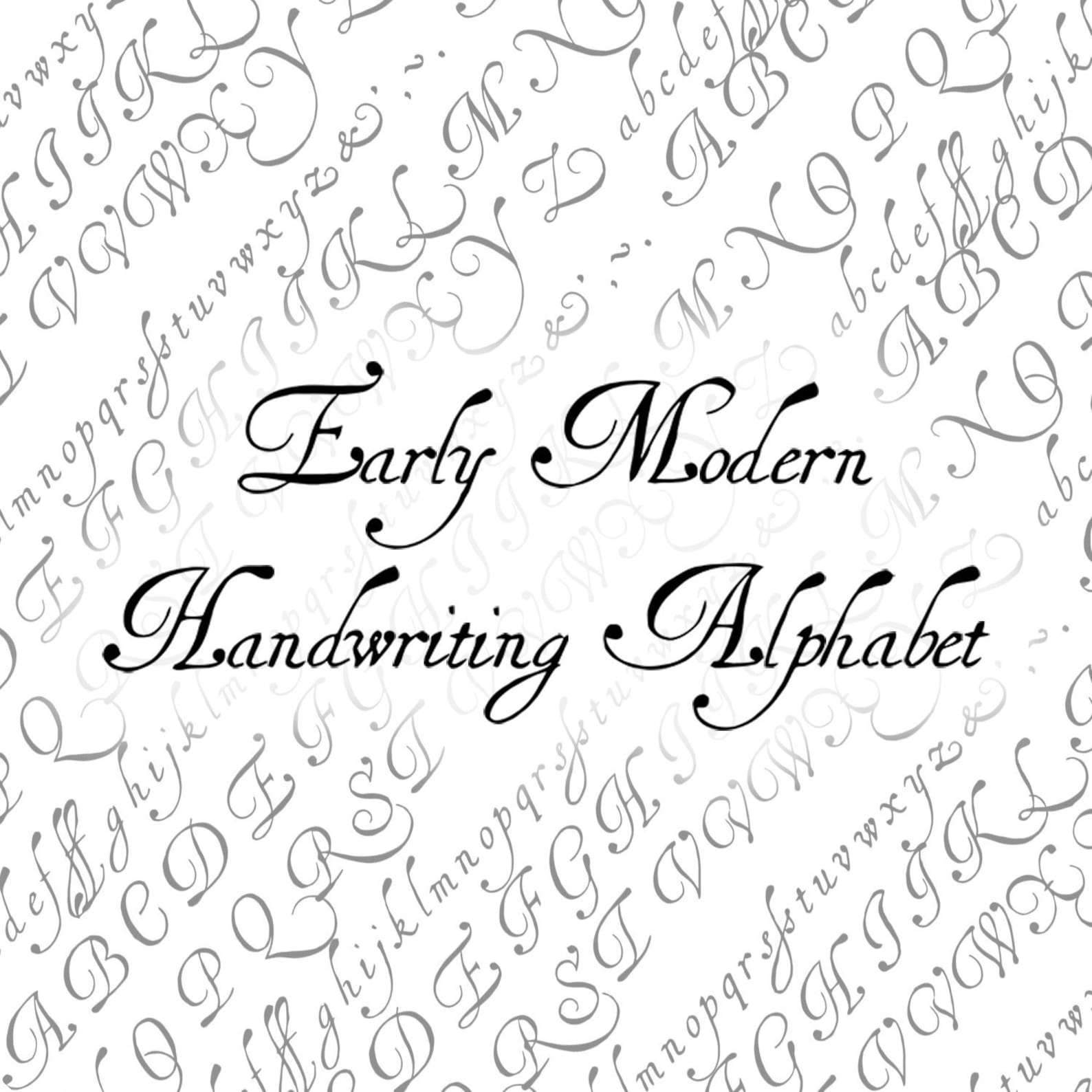 Vector Clipart Vintage 17th Century Handwriting Alphabet | Antique ...