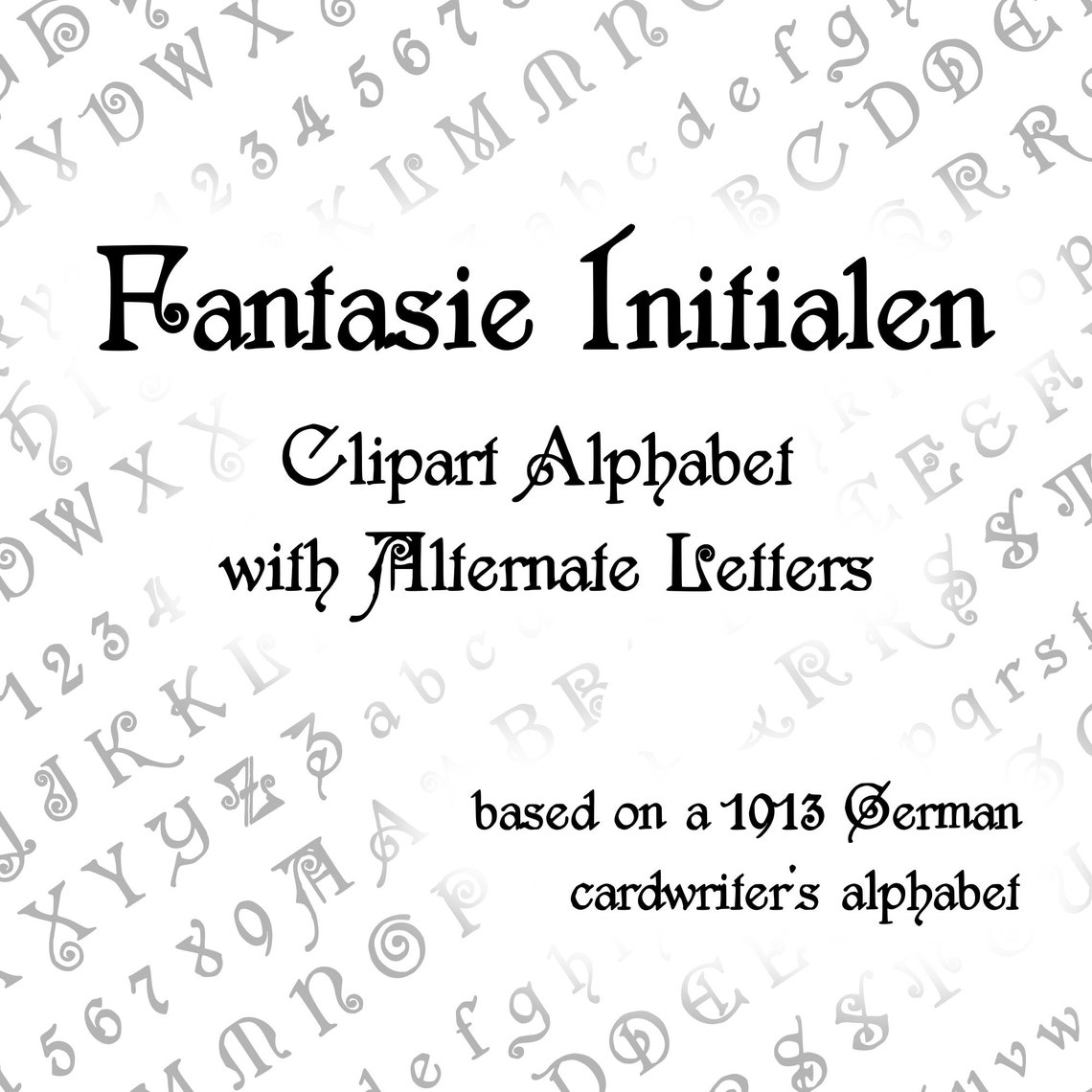 Vector Clipart Vintage 1910s Fantasy Initials Alphabet | Uppercase ...
