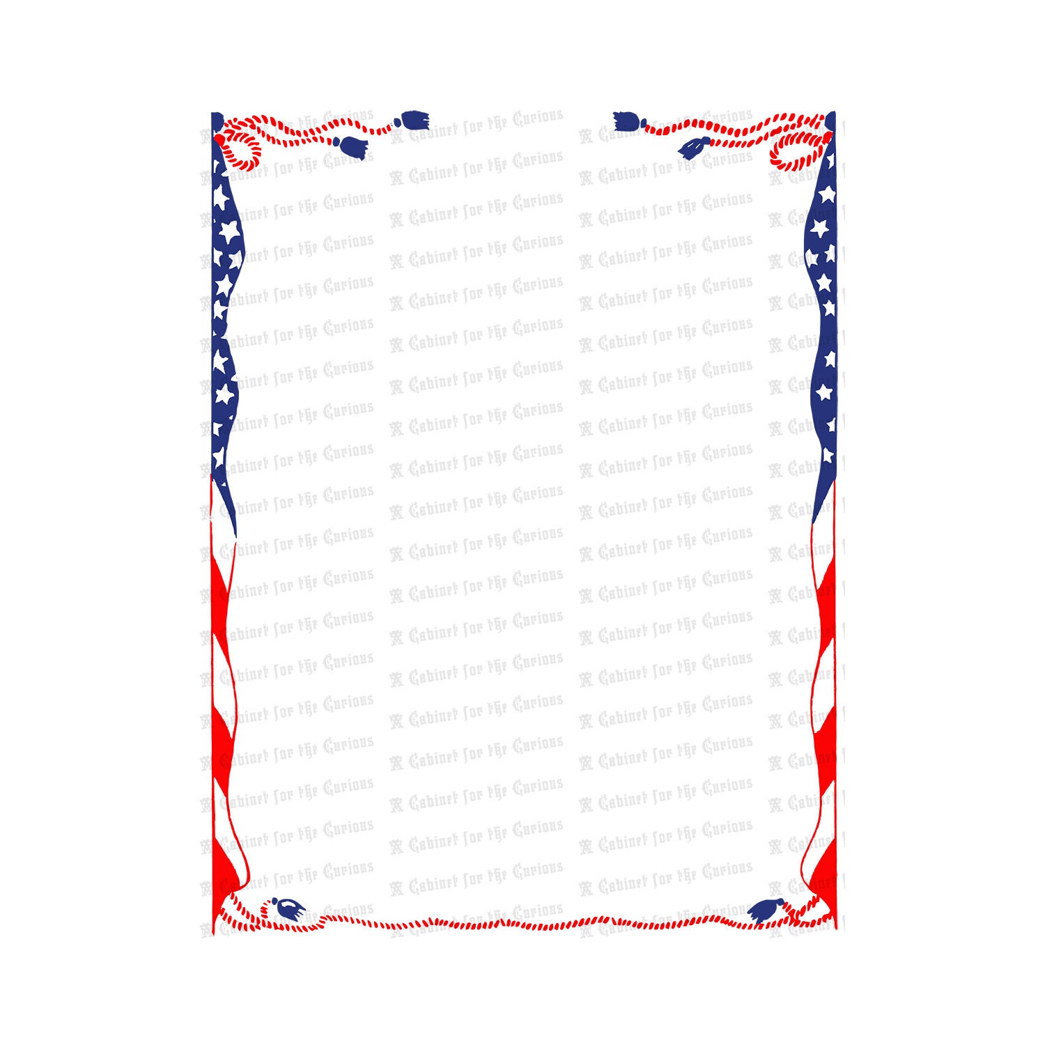 Vintage American Flag Border