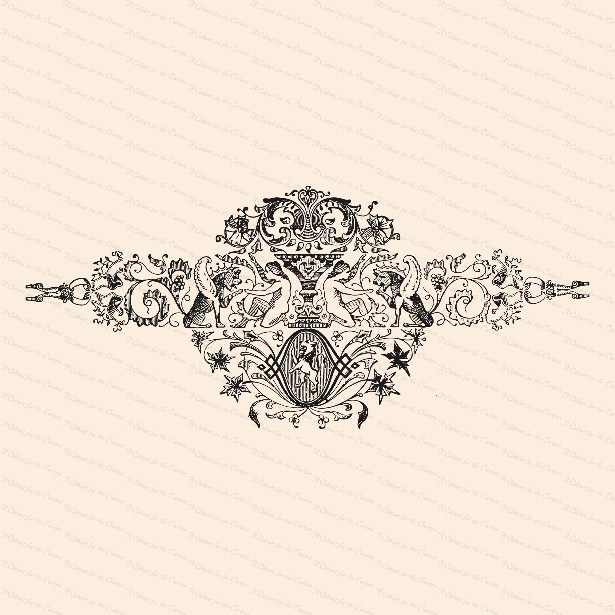 Vintage Victorian Winged Lions With Women Ornate Embellishment - Etsy