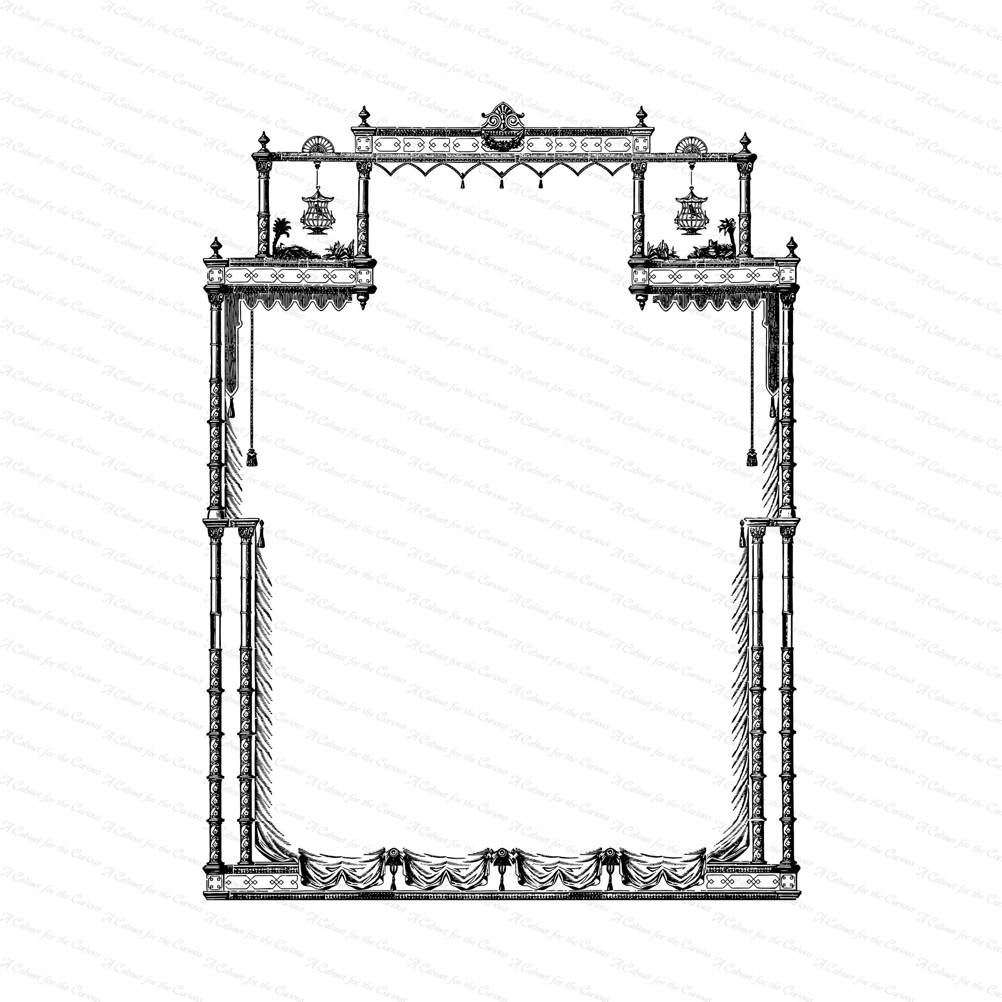 Vintage Ornate Victorian Theater Border | Antique Frame With Columns ...