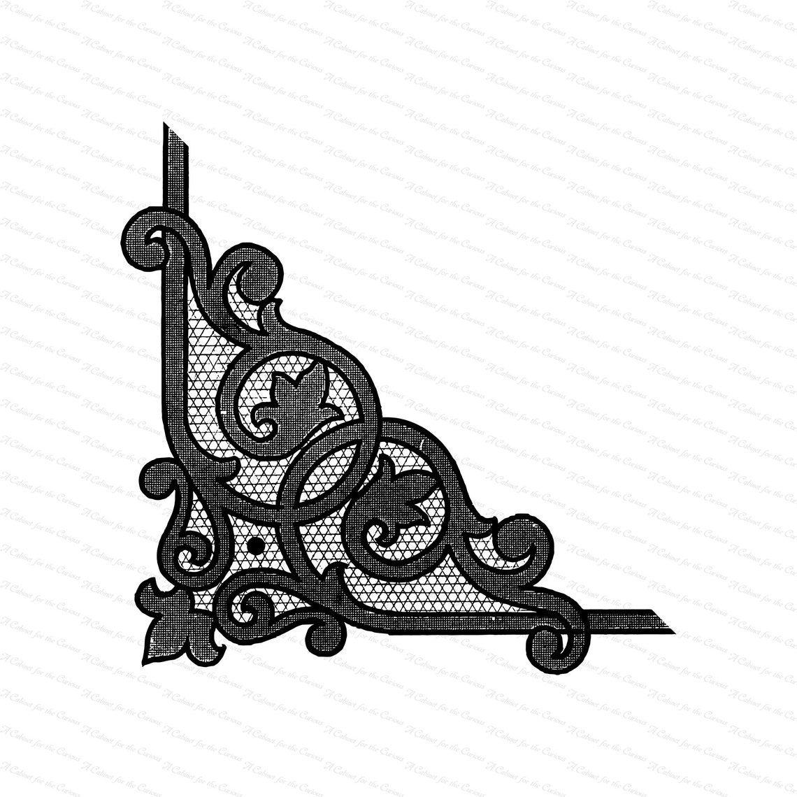 Vintage Victorian Black Lace Corner Embellishment | Antique Decorative ...