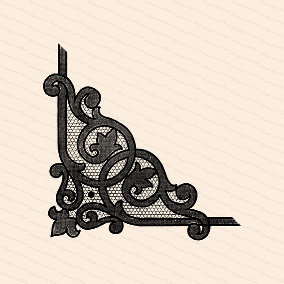 Lace Corner Vector Black Lace Corner Vector Stock Illustrations