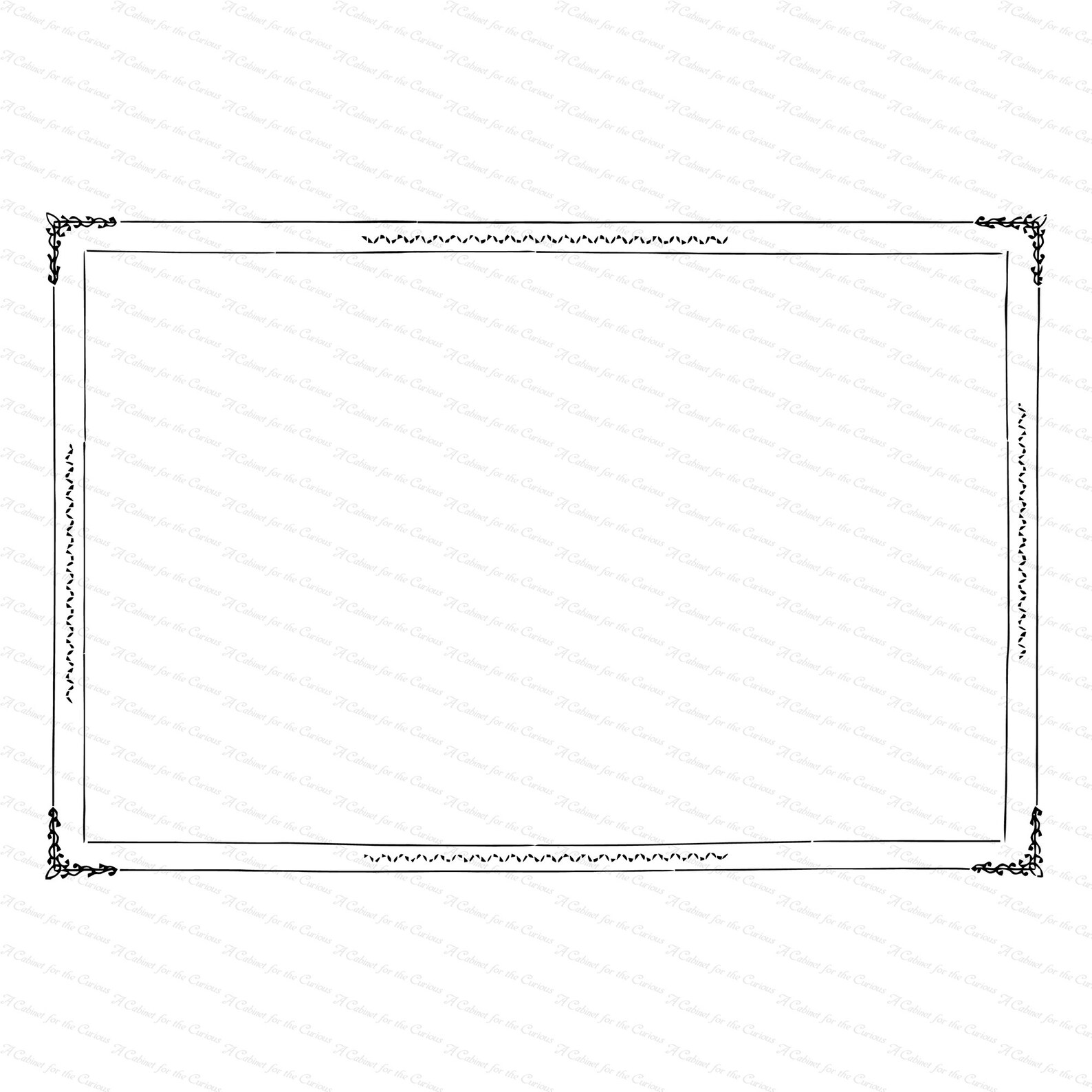 Vintage Victorian Frilly Border Antique Rectangular Frame Vector ...