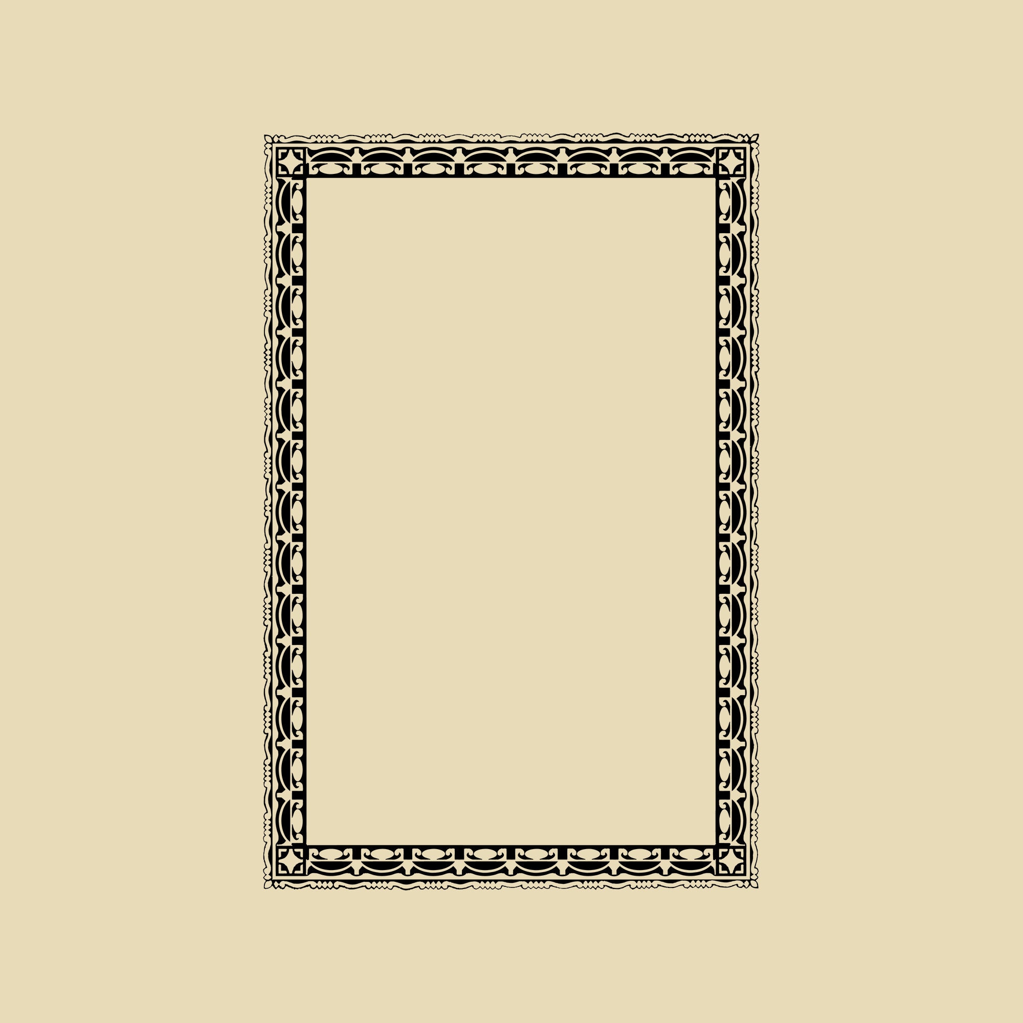 Vintage Art Nouveau Border Element Antique Rectangular Frame Decorative ...