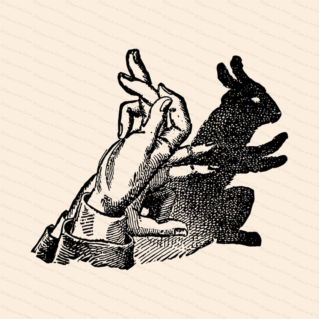 Vintage Victorian Shadow Puppet | 1890s Rabbit Shadow Vector Clipart ...