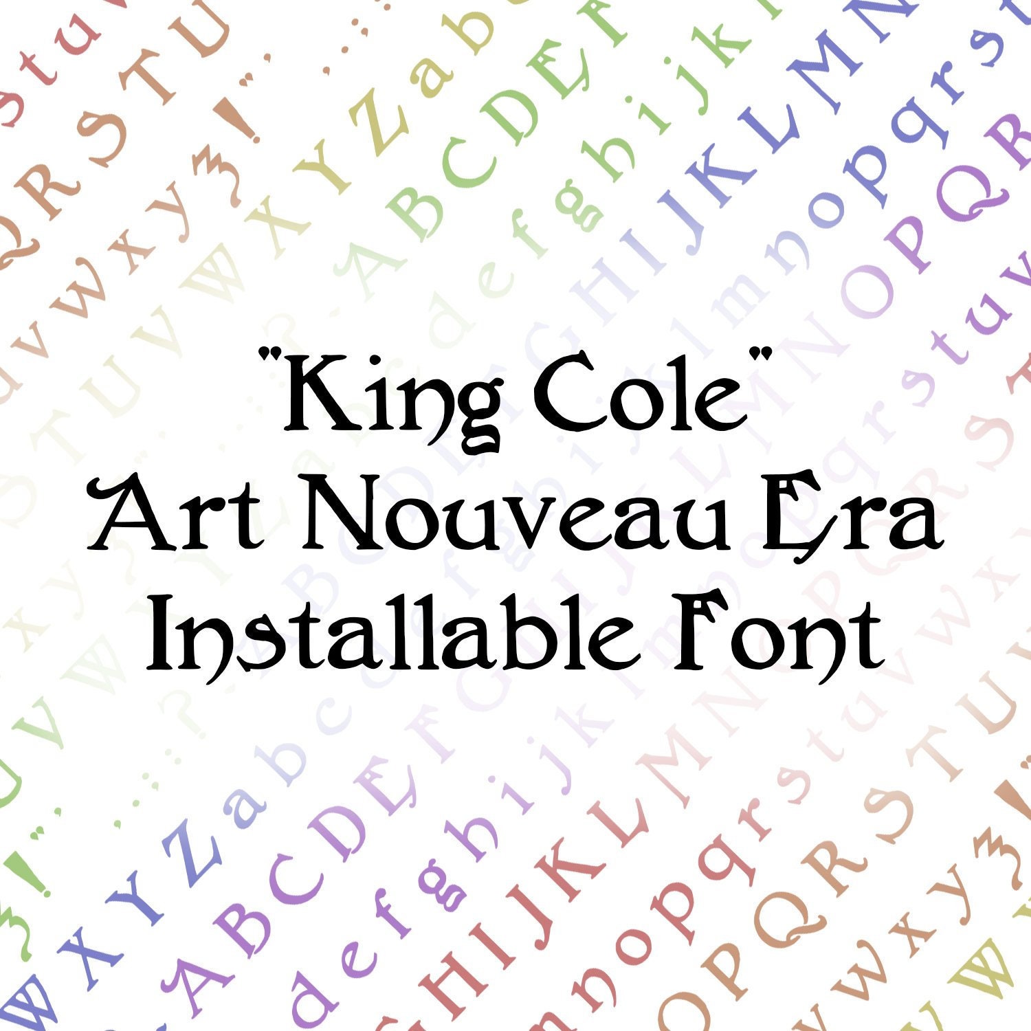 Installable Font King Cole Penwork Vintage Art Nouveau Era Uppercase ...