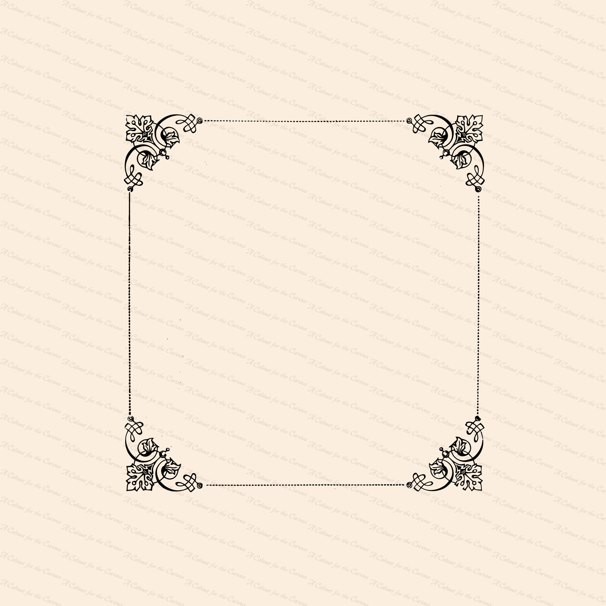 Vintage Victorian Border With Ornate Corners Antique Square Decorative ...