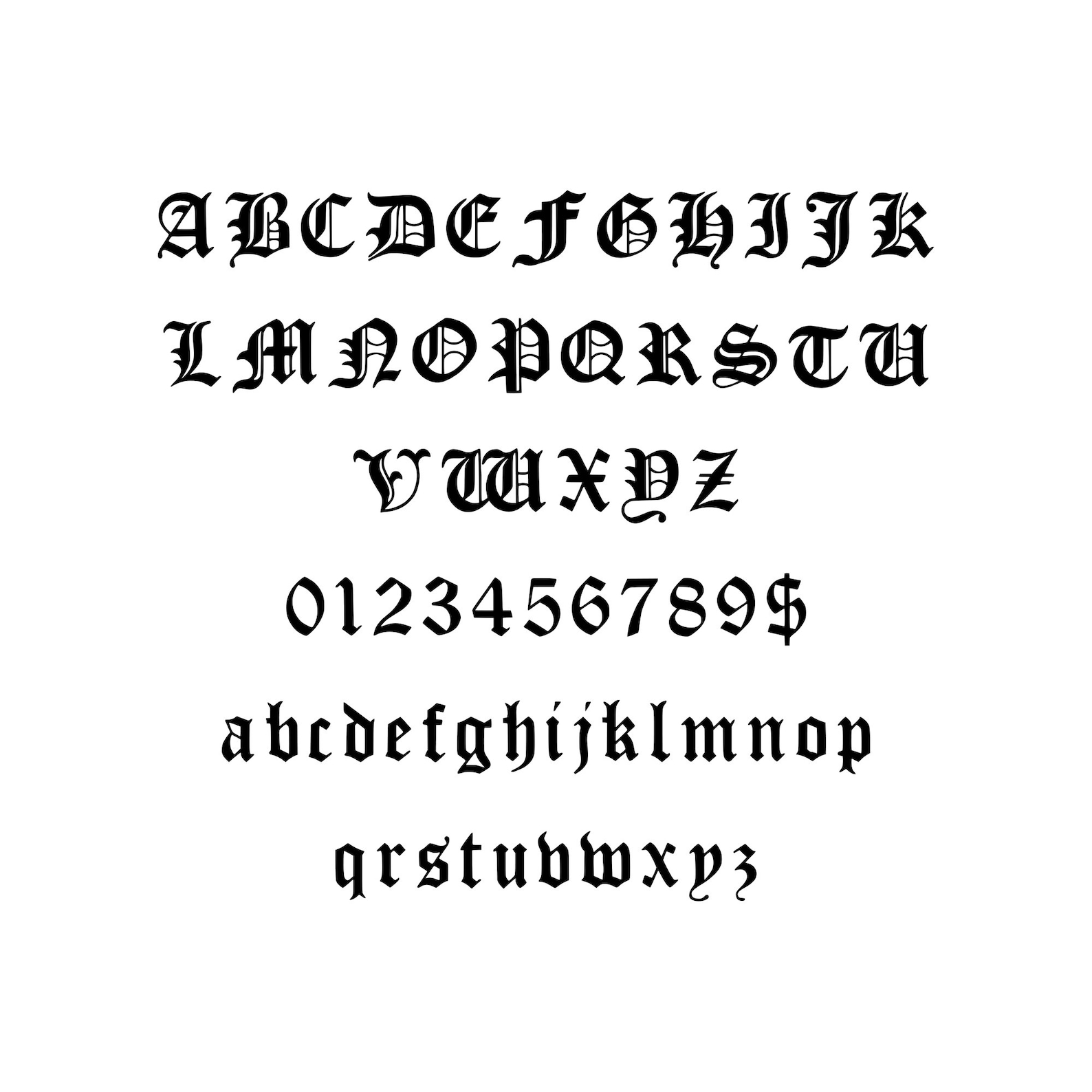 Vector Clipart Antique Cloister Black Alphabet | Vintage Penwork ...