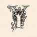 Ornamental Penwork Initial Letter Y Vector Clipart | Vintage Edwardian ...
