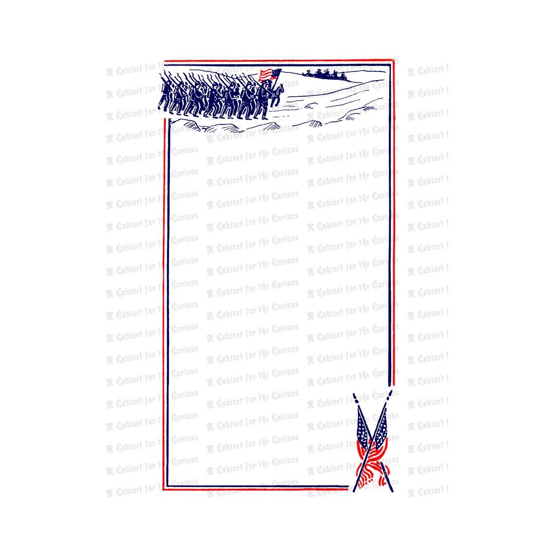 Vintage Military American Flag Border | Antique Edwardian Patriotic ...