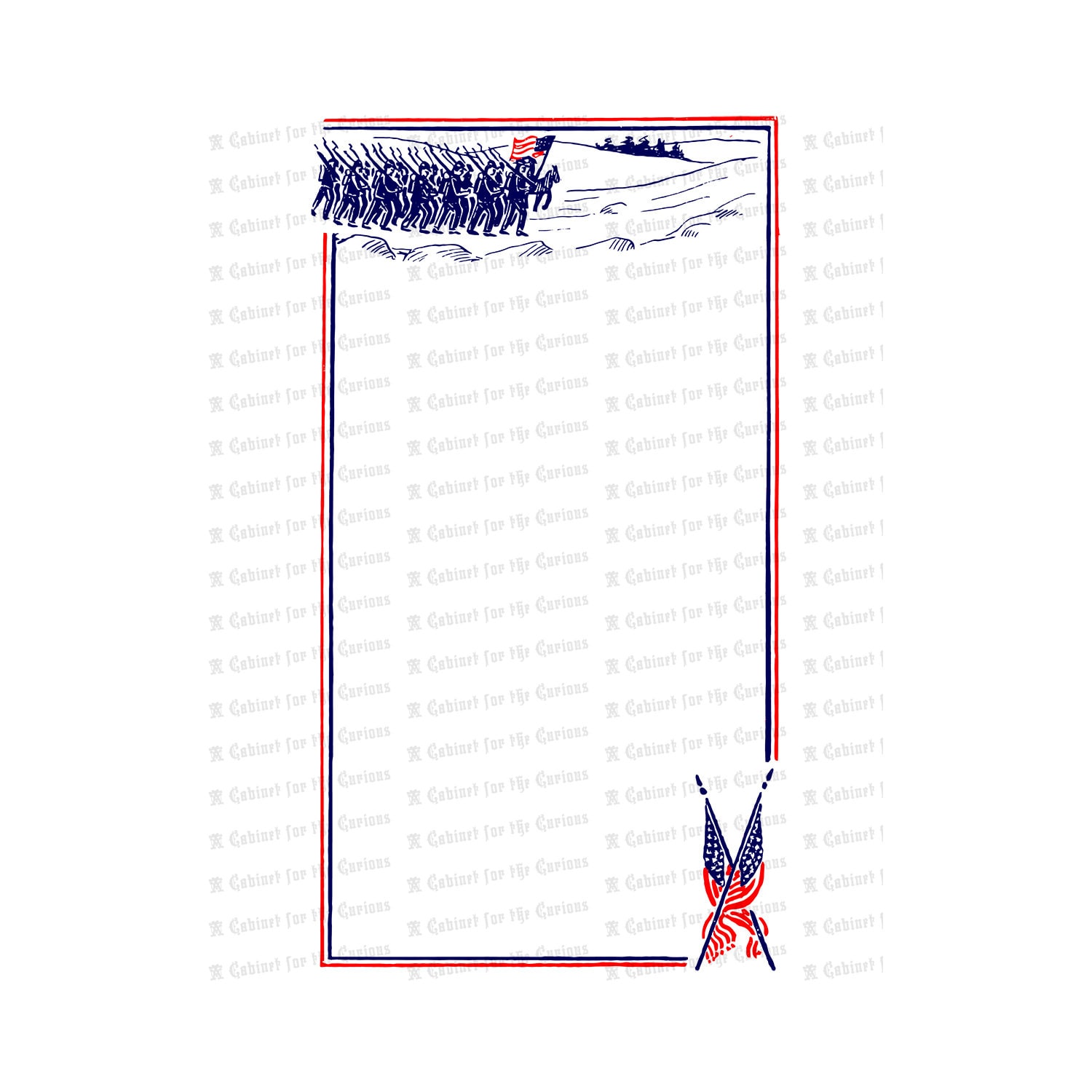 Vintage Military American Flag Border | Antique Edwardian Patriotic ...