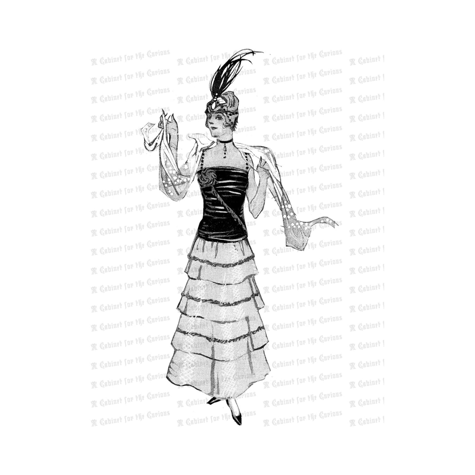 Jazz Age Flapper | Vintage Pre-roaring Twenties Flapper Woman Vector ...