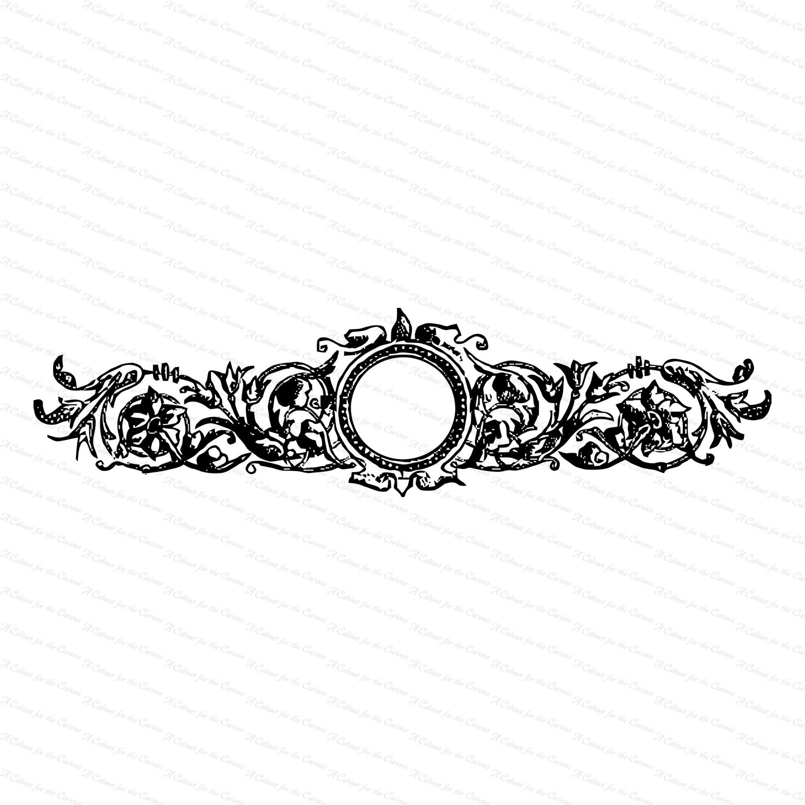 Vintage Floral Border | Antique Victorian Round Frame With Flowers and ...