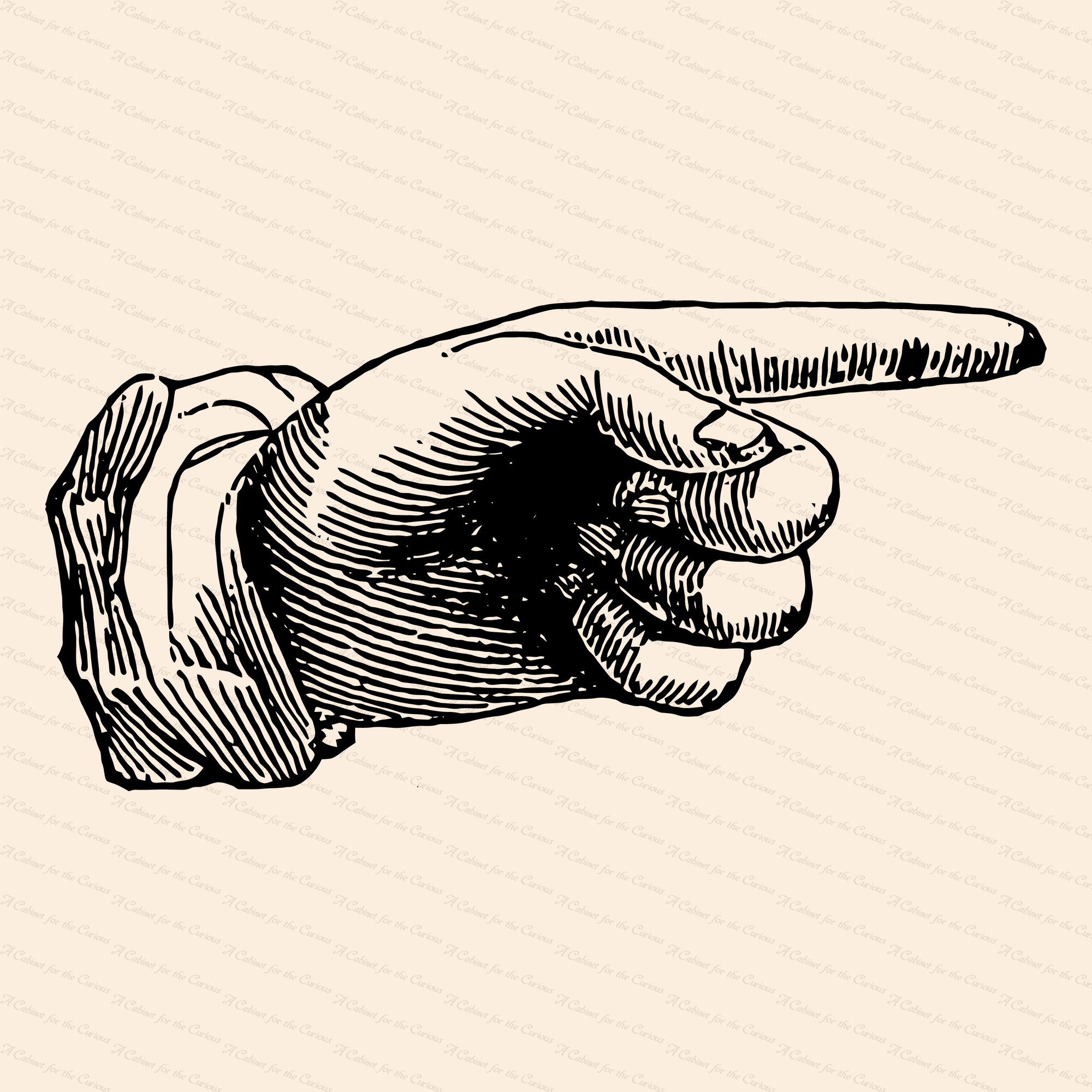 Vintage Victorian Hand With Pointing Finger | 1870s Antique Hand Vector Clipart | Instant ...