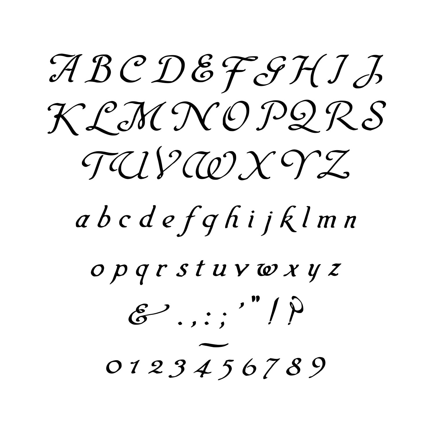 Vector Clipart Vintage Penwork Wide Pen Italic Alphabet | Etsy