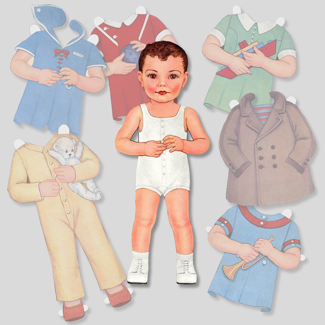 Bobby and Joan Printable Paper Dolls | Retro 1930s Style Paper Doll ...