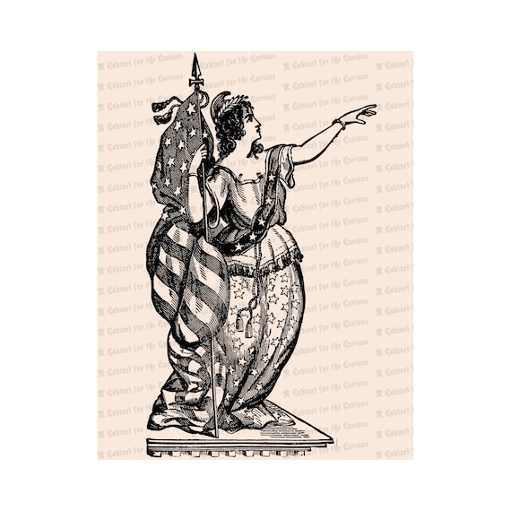 Victorian Columbia Woman United States Flag and Laurel | Etsy