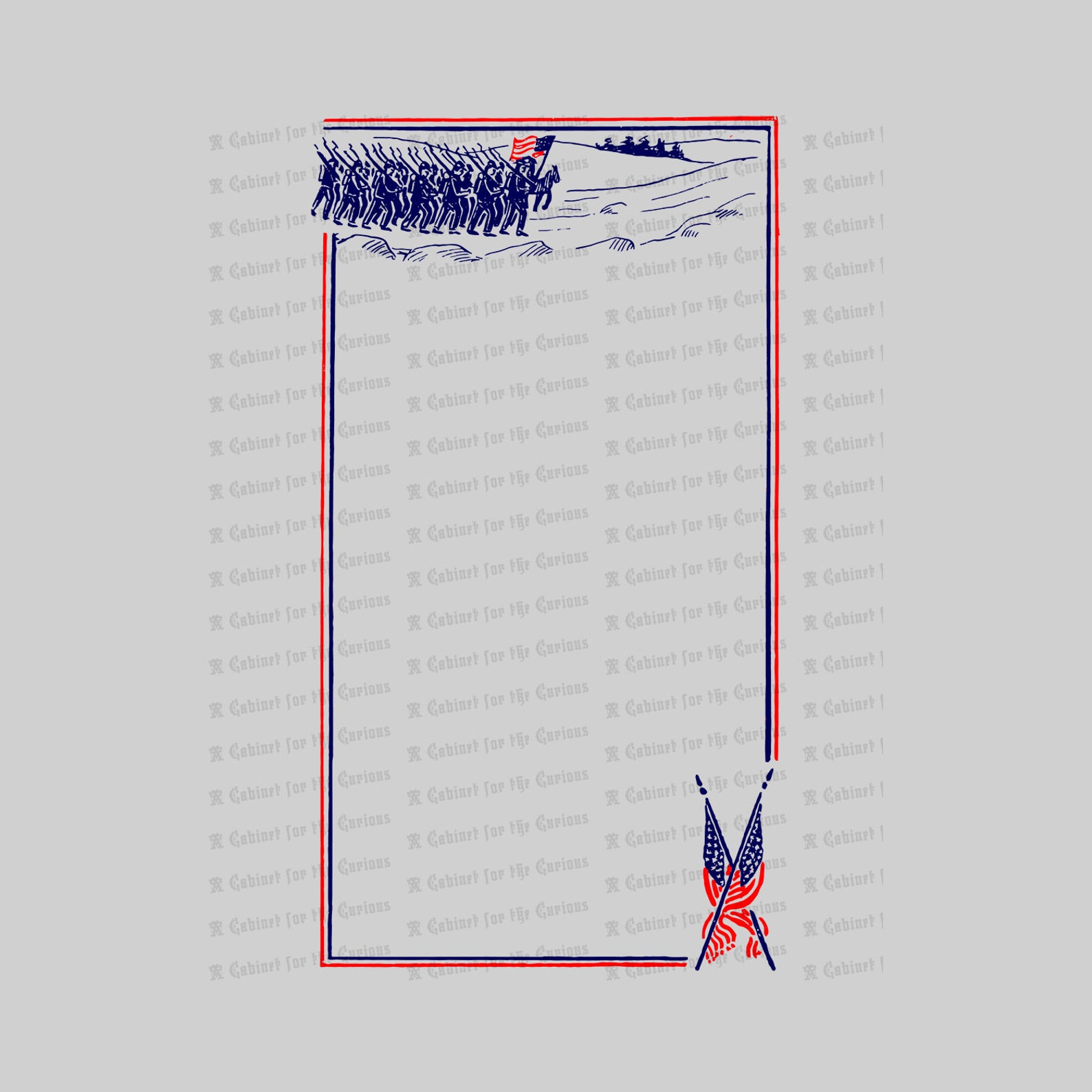 Vintage Military American Flag Border | Antique Edwardian Patriotic ...