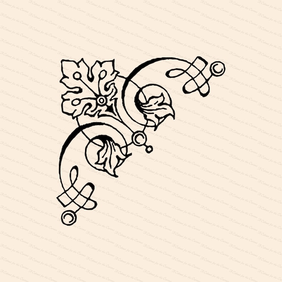 Filigree Corner Pattern Vintage Baroque Corner Scroll Ornament