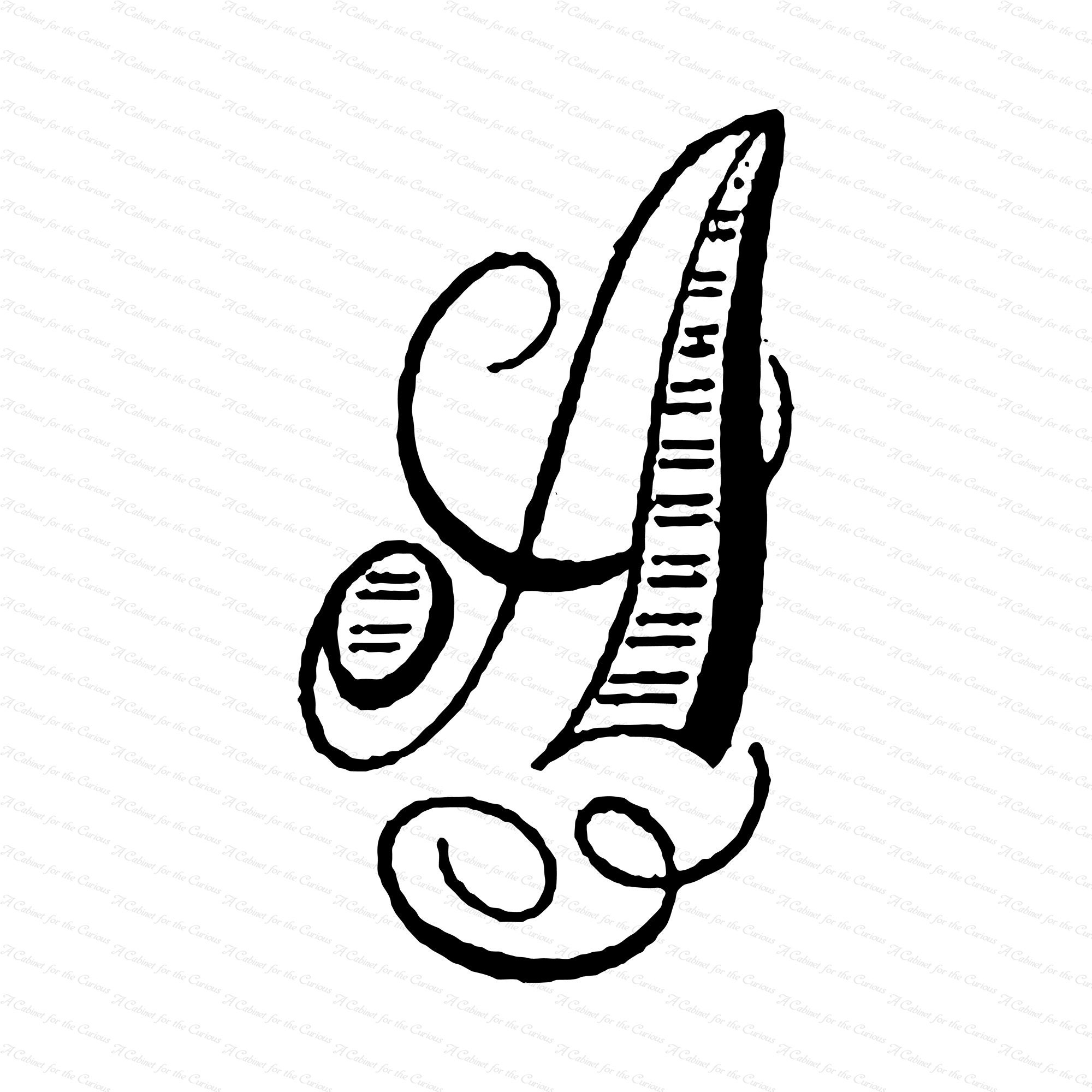 Ornamental Penwork Initial Letter A Vector Clipart | Vintage Victorian ...