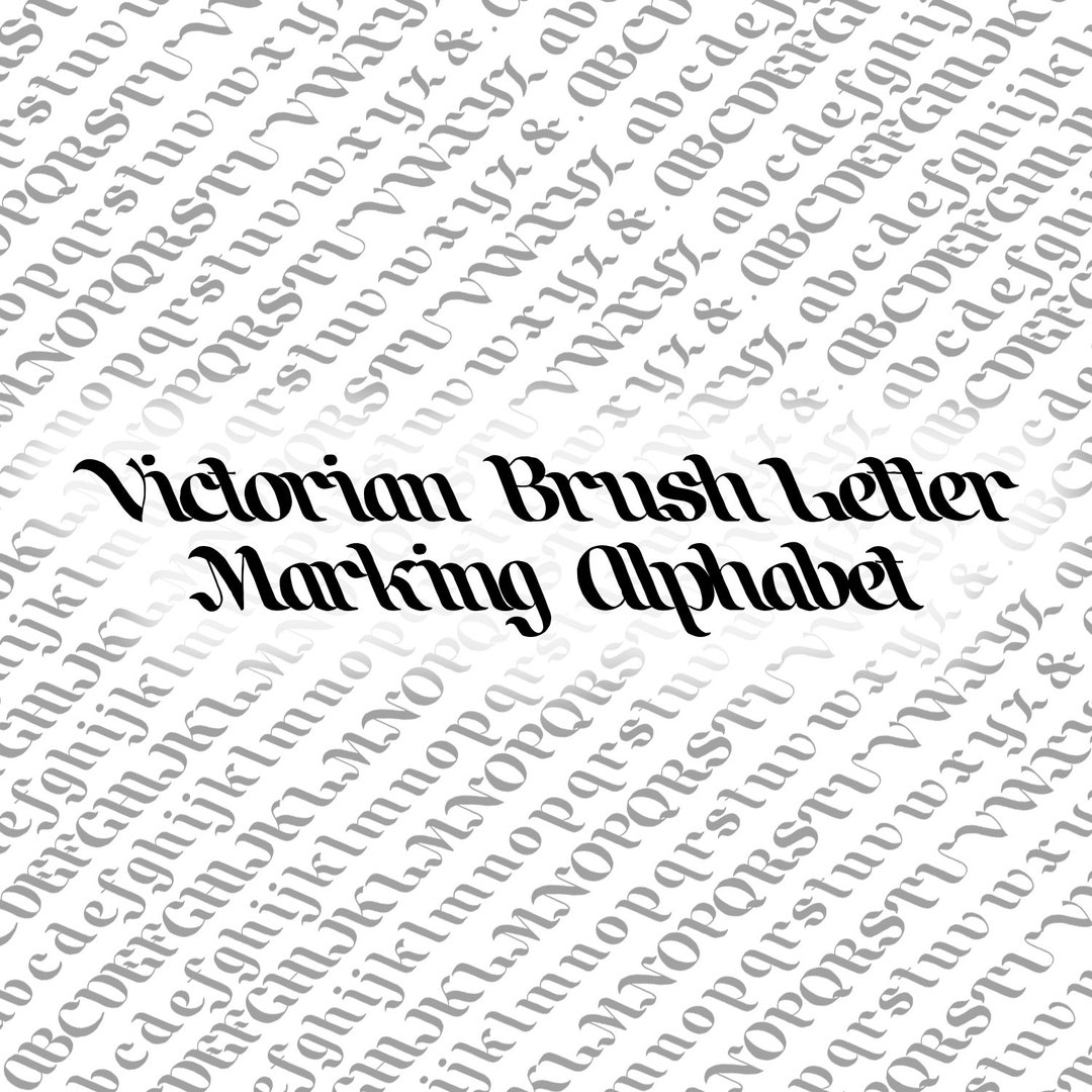 Vector Clipart Victorian Brush Letter Marking Alphabet | Vintage ...
