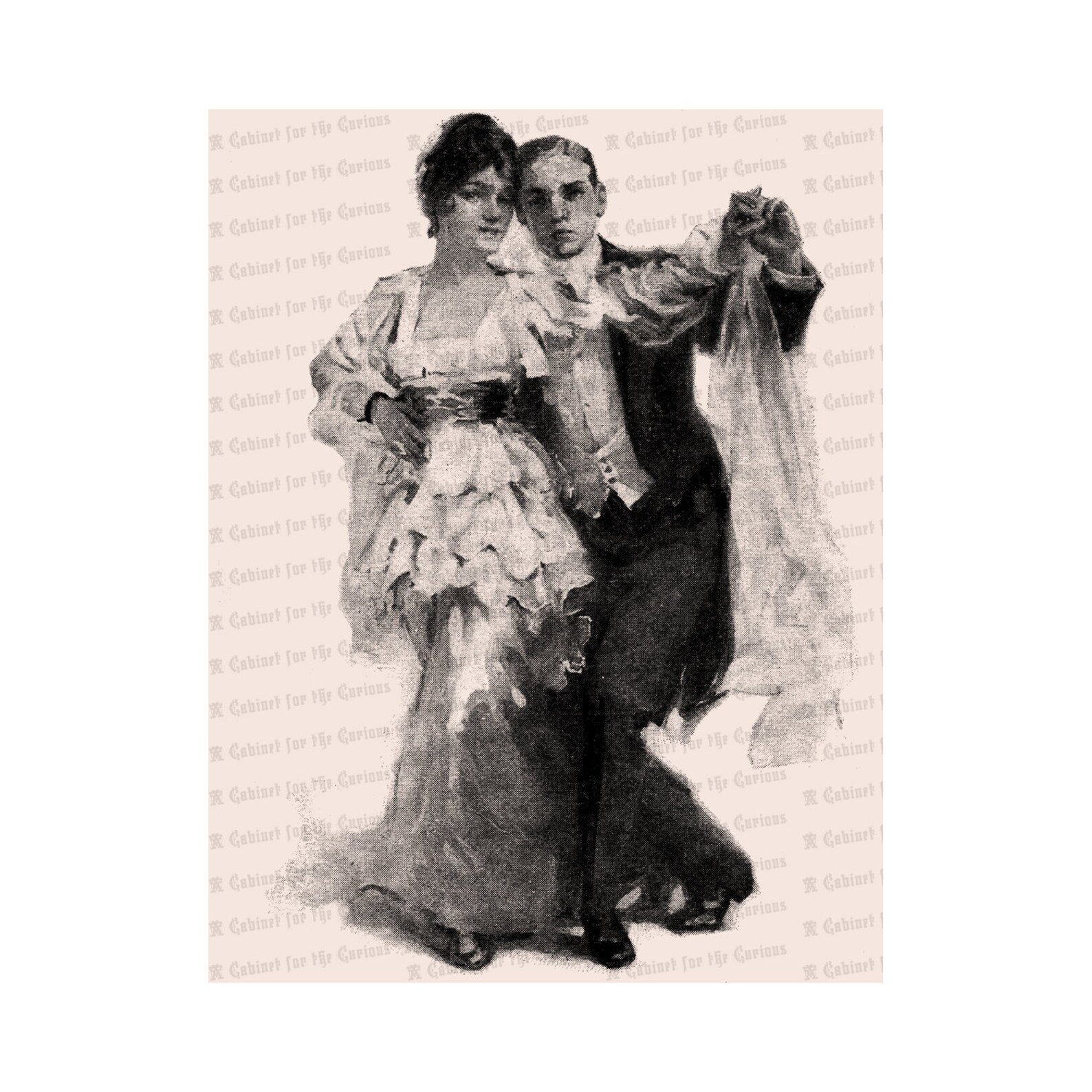 Vintage Dancing Couple | Antique Man & Woman Dancing Clip Art Instant ...