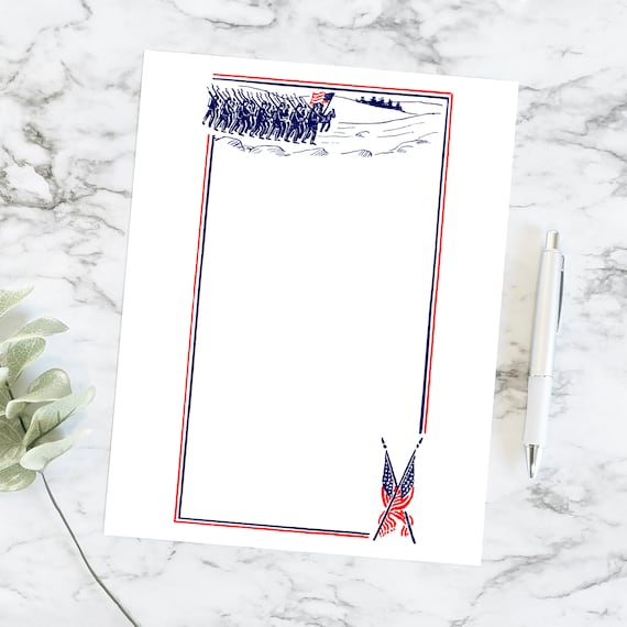 Vintage Military American Flag Border Antique Edwardian - Etsy