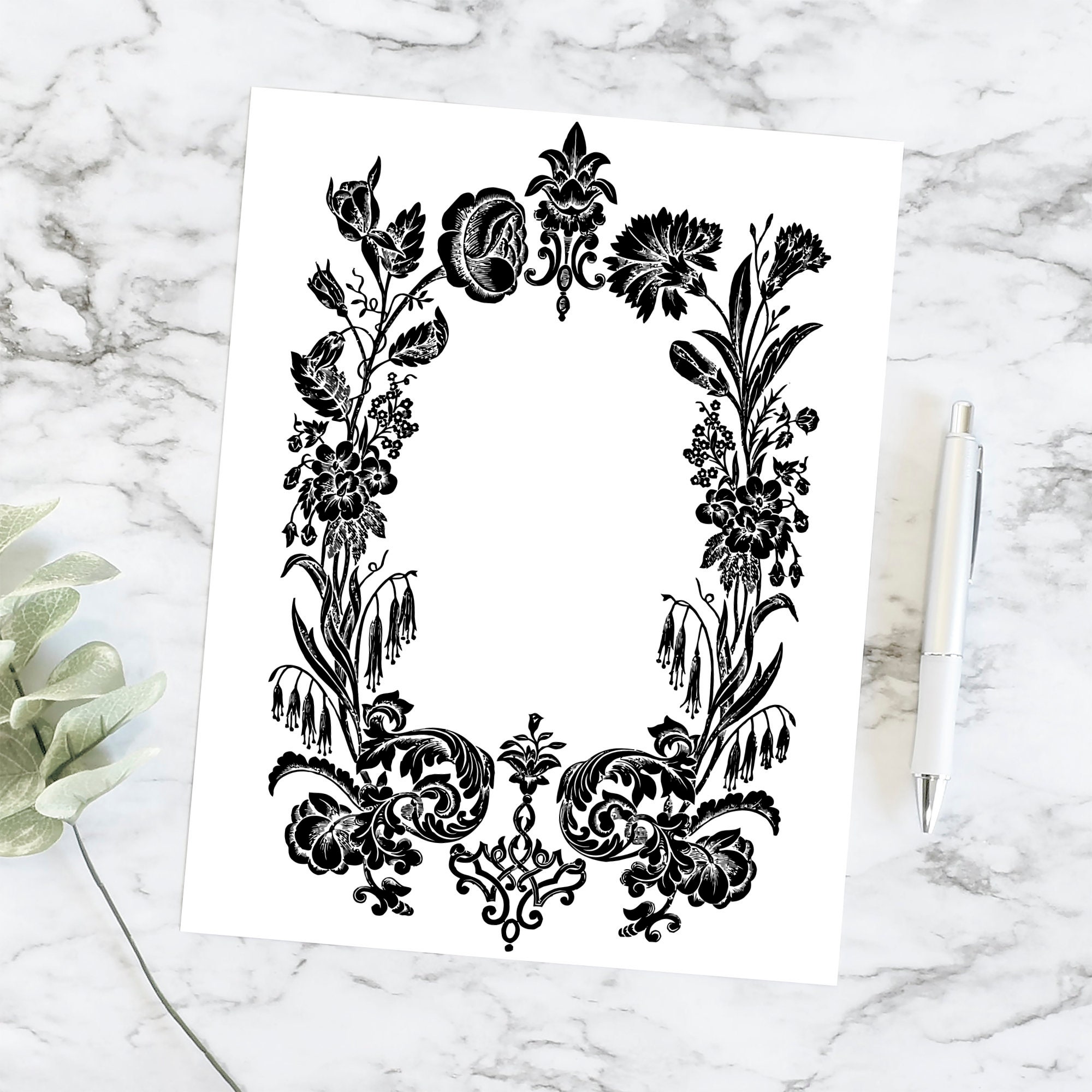 Victorian Flowers Frame