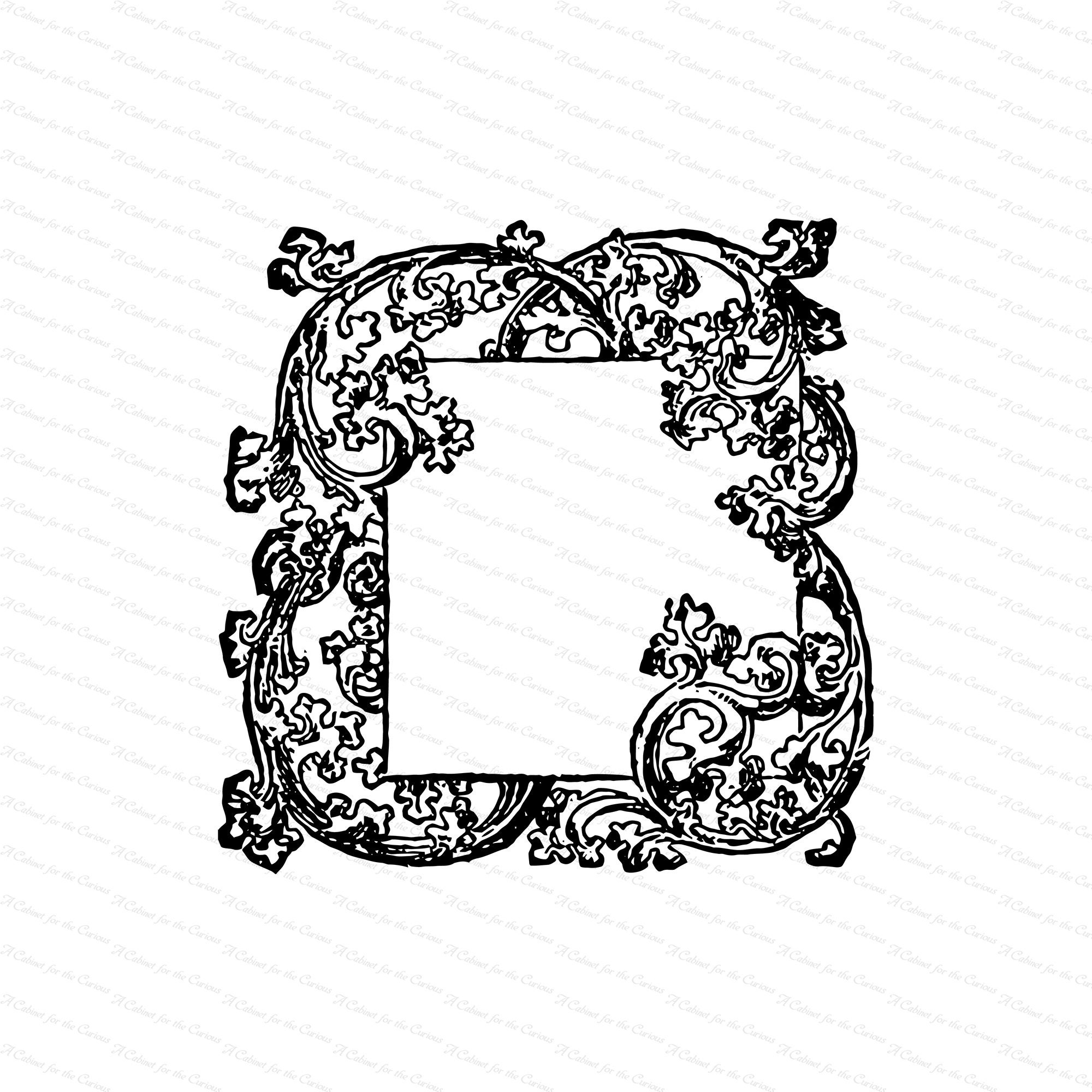 Vintage Blank Sign With Filigree Antique Victorian Ornate Square ...