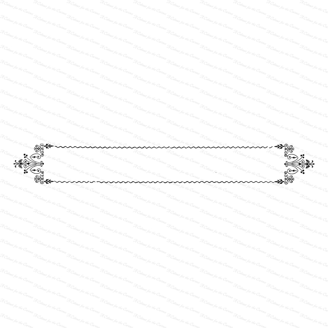 Vintage Frilly Title Border Element Antique Victorian Rectangle Header ...