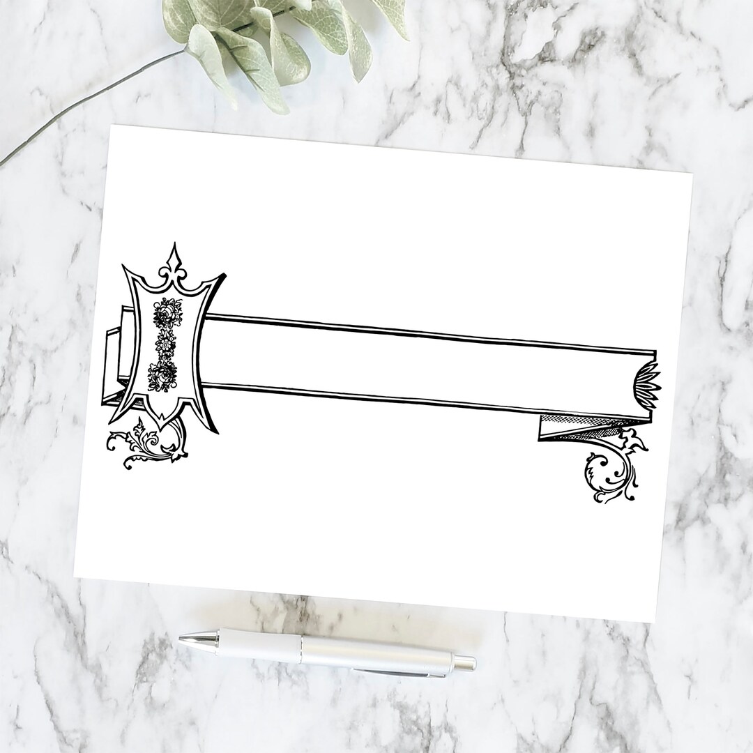 Vintage Fancy Title Border Element With Roses | Antique Victorian ...
