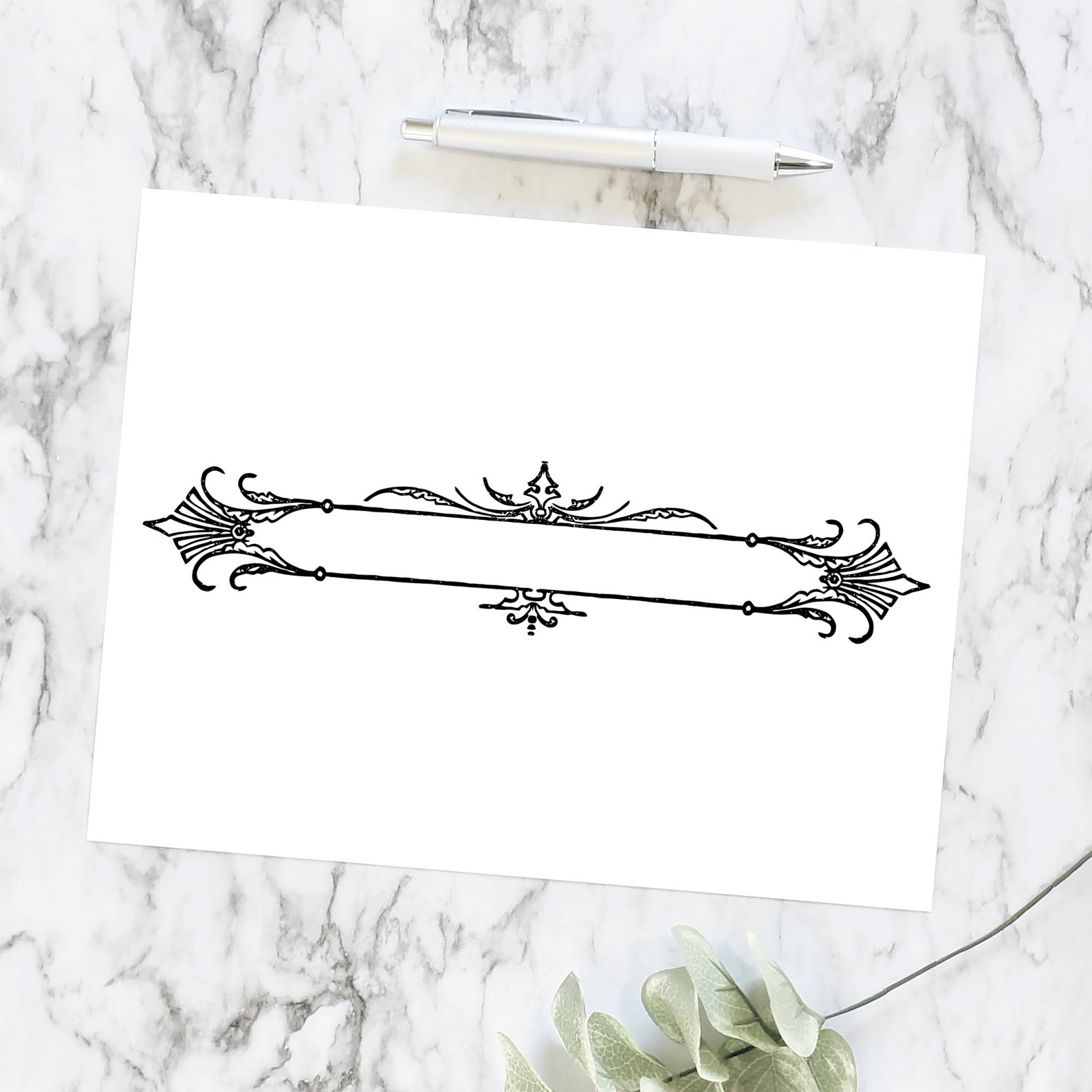 Vintage Ornate Decorative Title Border Element | Antique Victorian ...