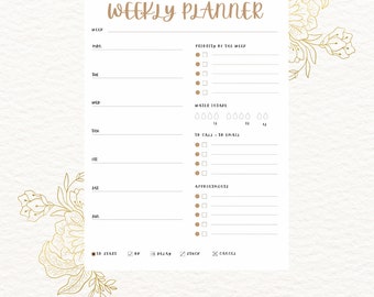 Weekly Planner Printable to Do List, Minimal Weekly Schedule, Weekly ...