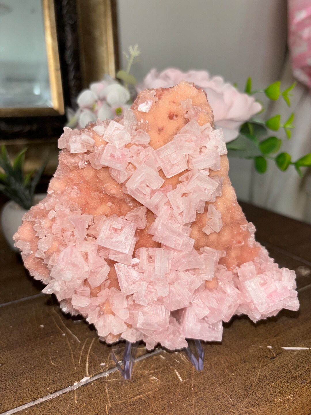 Pink Halite Crystal Specimen - Etsy