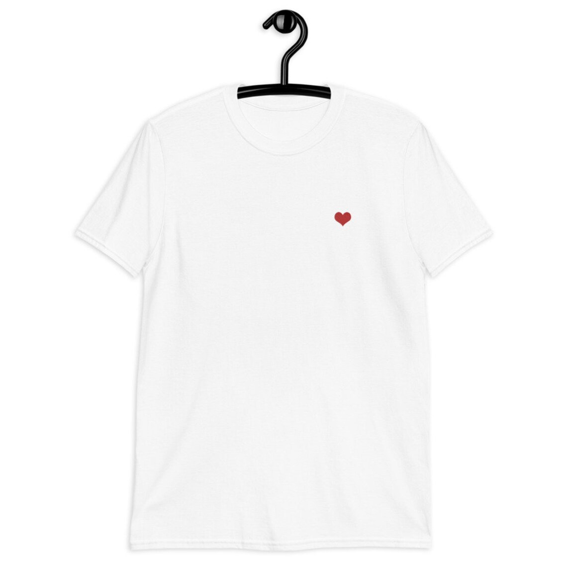 Tiny Embroidered Heart T-shirt White - Unisex - Etsy