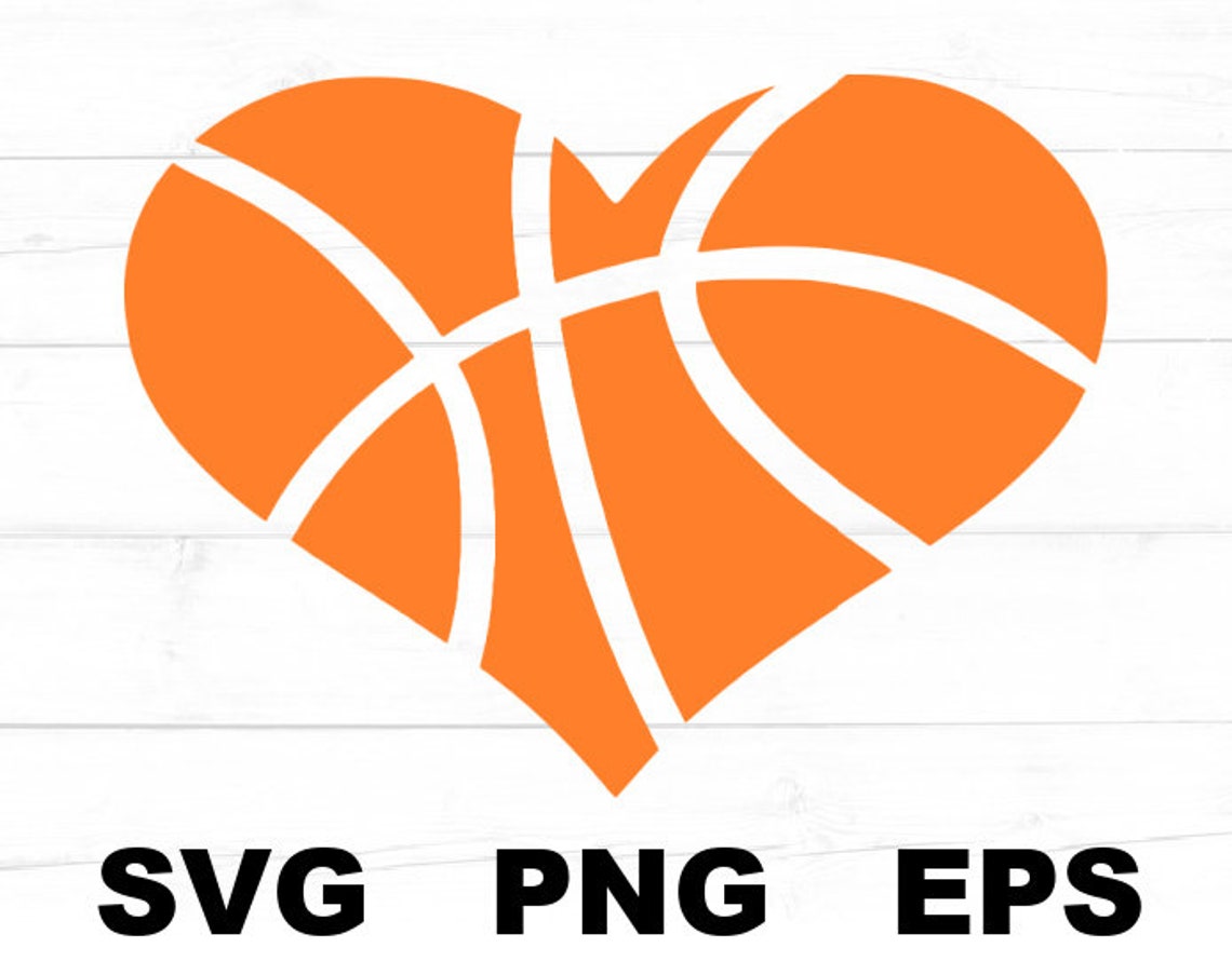 Basketball Heart SVG, Basketball Svg Cut File, Basketball Svg and Png ...