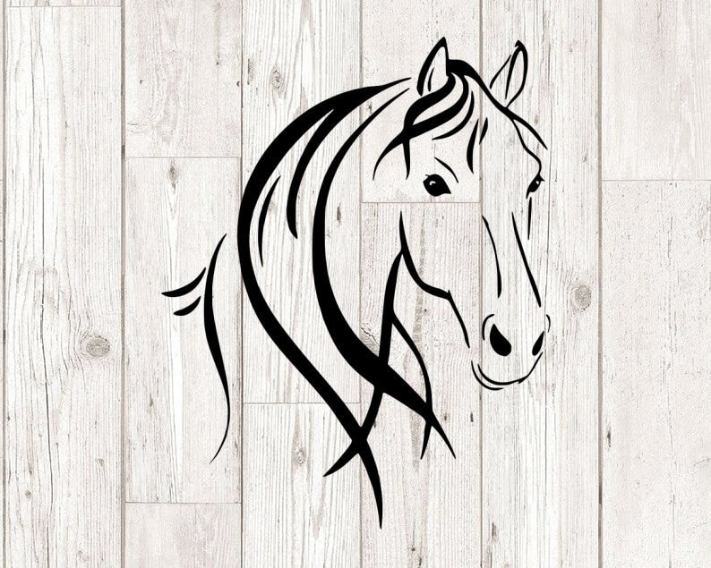 Cheval svg tête de cheval svg beaux fichiers de coupe cheval | Etsy