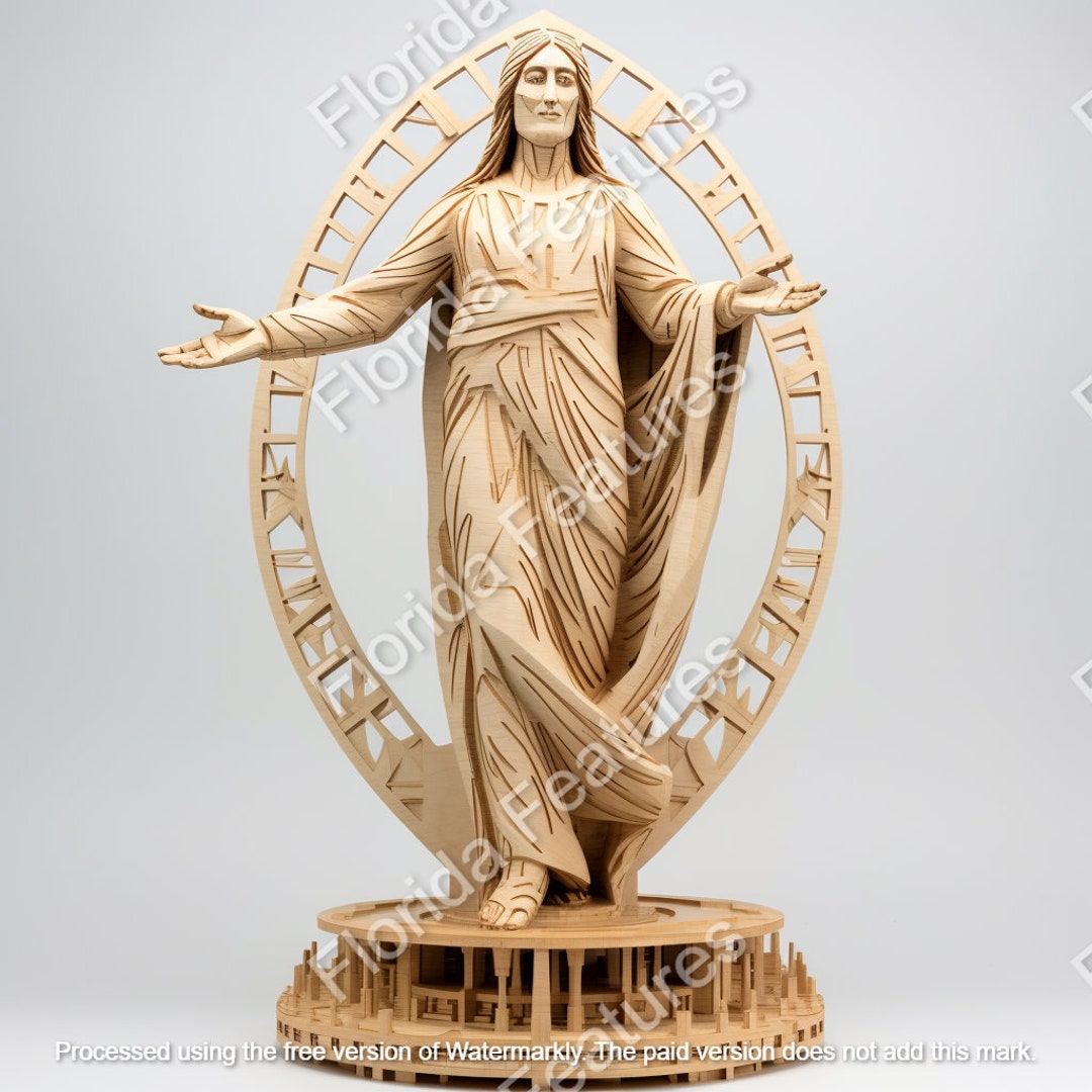 Christ the Redeemer 3D Illusion: Laser Cut File (PNG SVG) - Etsy
