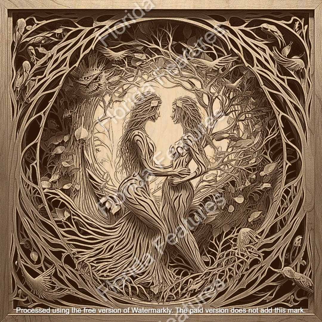 Summer Love, Cute Female and Female, Laser Etch Burn Wood Files, High ...