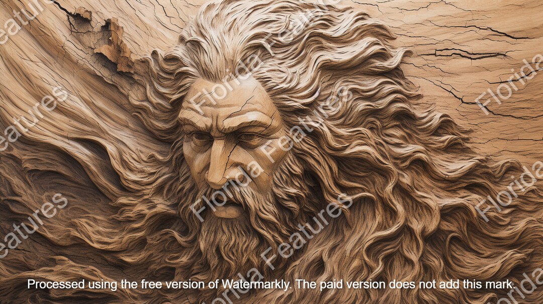 3D Zeus Wood Carving Laser Cut File: Wall Mount Sign (PNG SVG) - Etsy
