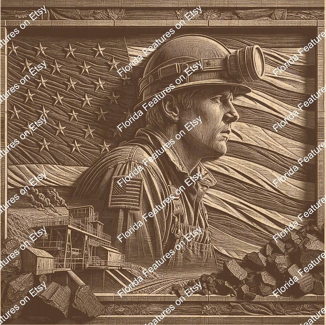 WV Coal Mine Pride 3D Illusion | Laser Burn PNG Digital File | Perfect ...