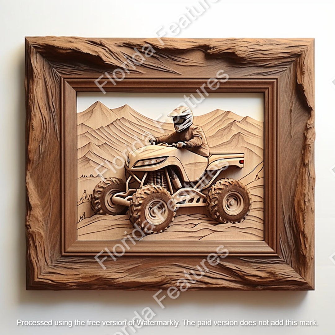 ATV 4 Wheeler, Summer Fun , Carved Look, Easy Cut Image, Instant ...