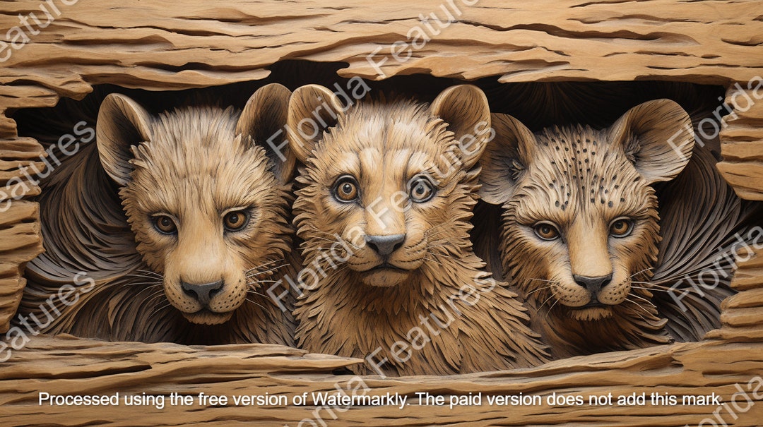 Download PNG SVG Laser Etched Cute Cubs Image Omtech Wood Burn Xtool ...
