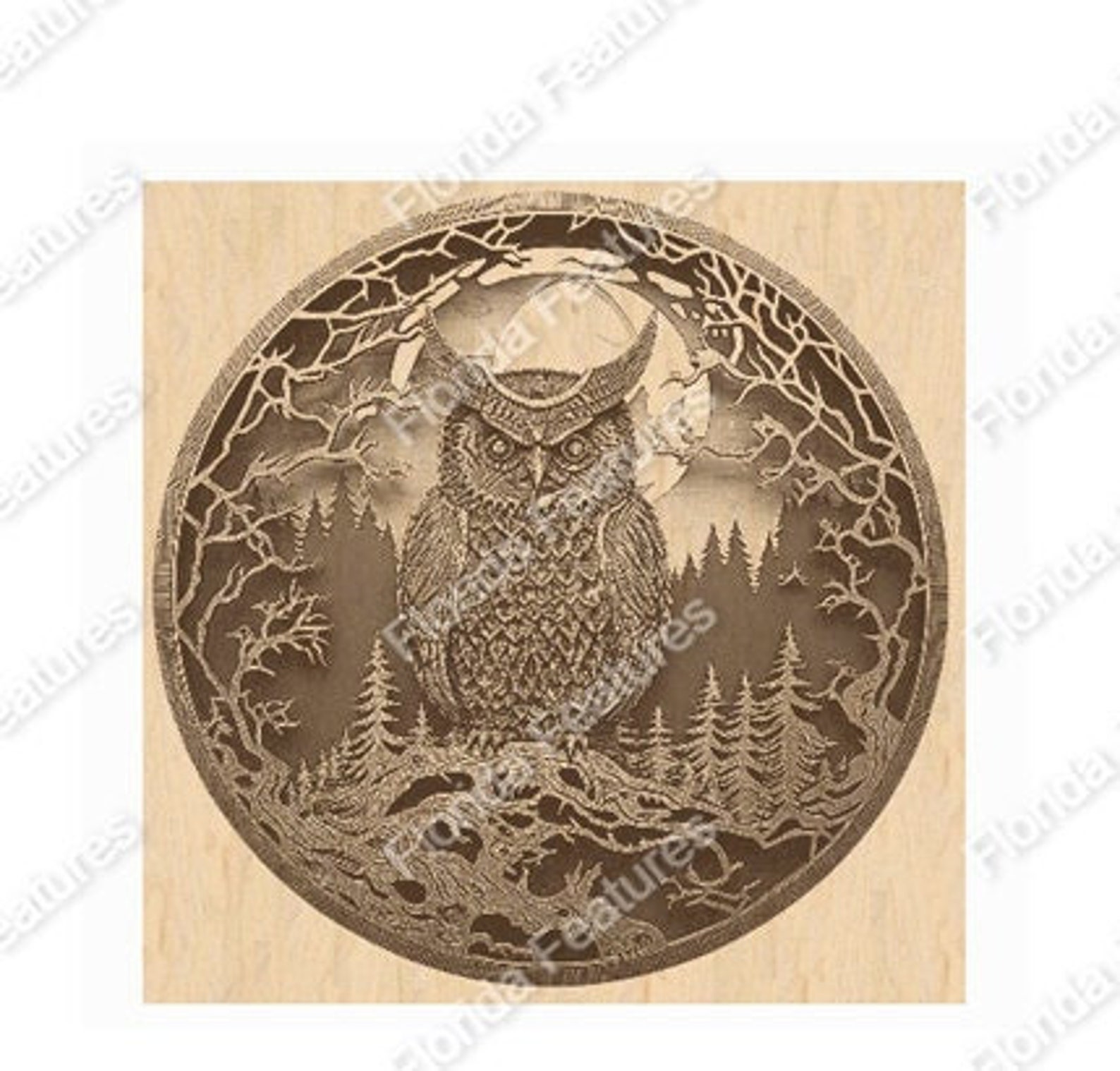 3D Owl Laser Cut File: Wood Engraving Design (PNG, SVG) - Etsy